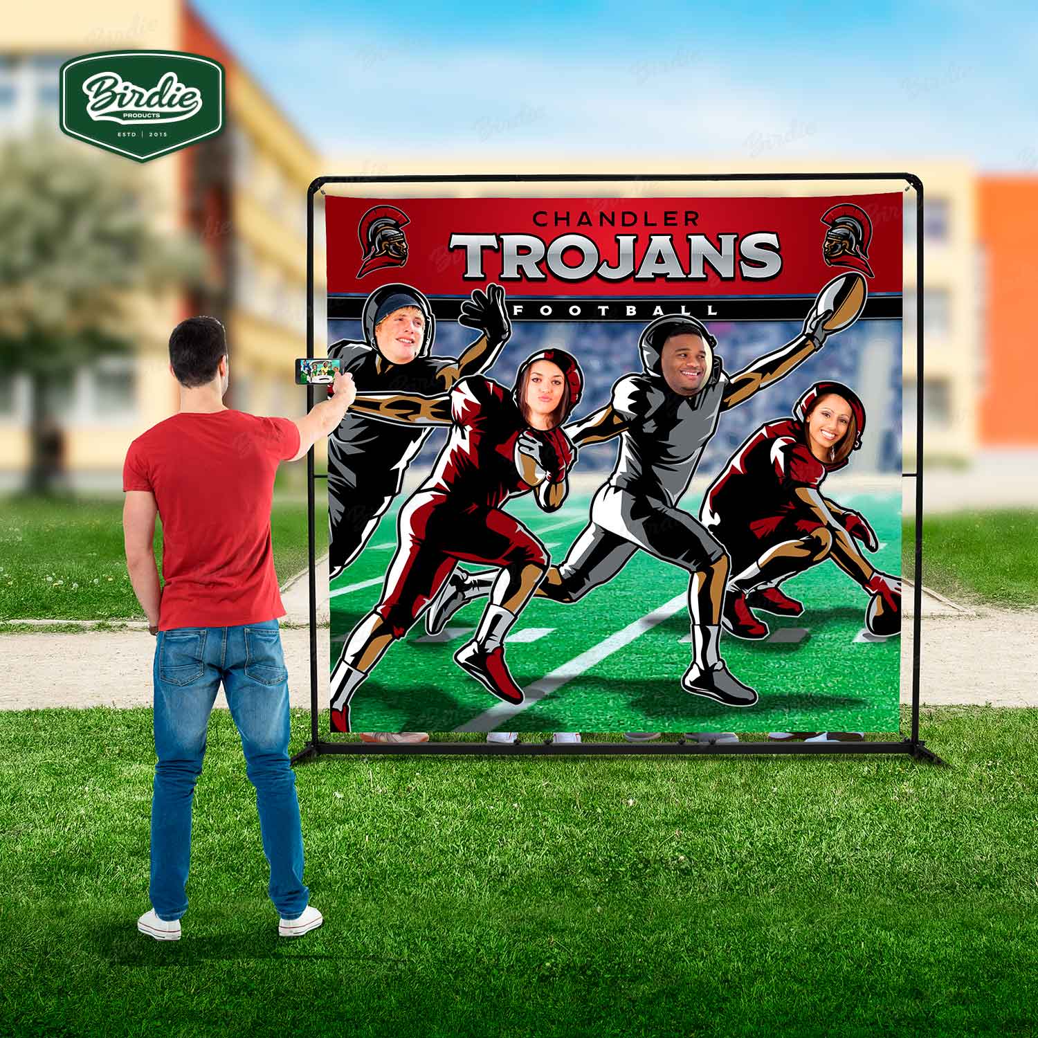 Football Face Board Cut Out End Zone Football DIY Shaped Party