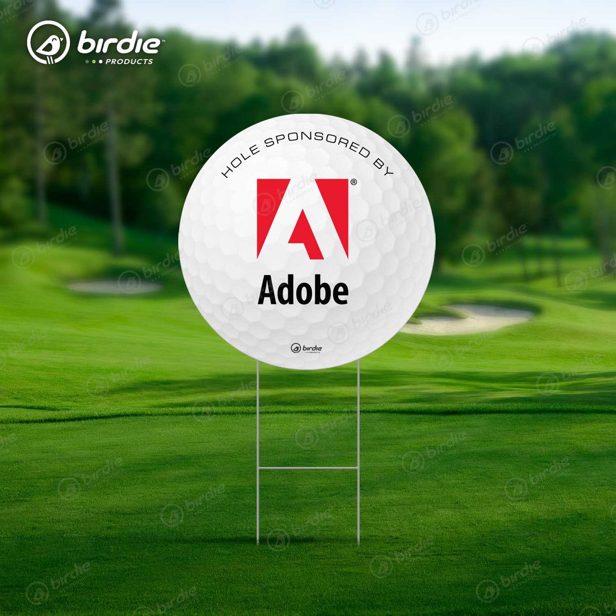 Golf Ball Tee Sign (Coroplast) | Golf Tournament Signage – Birdie Products