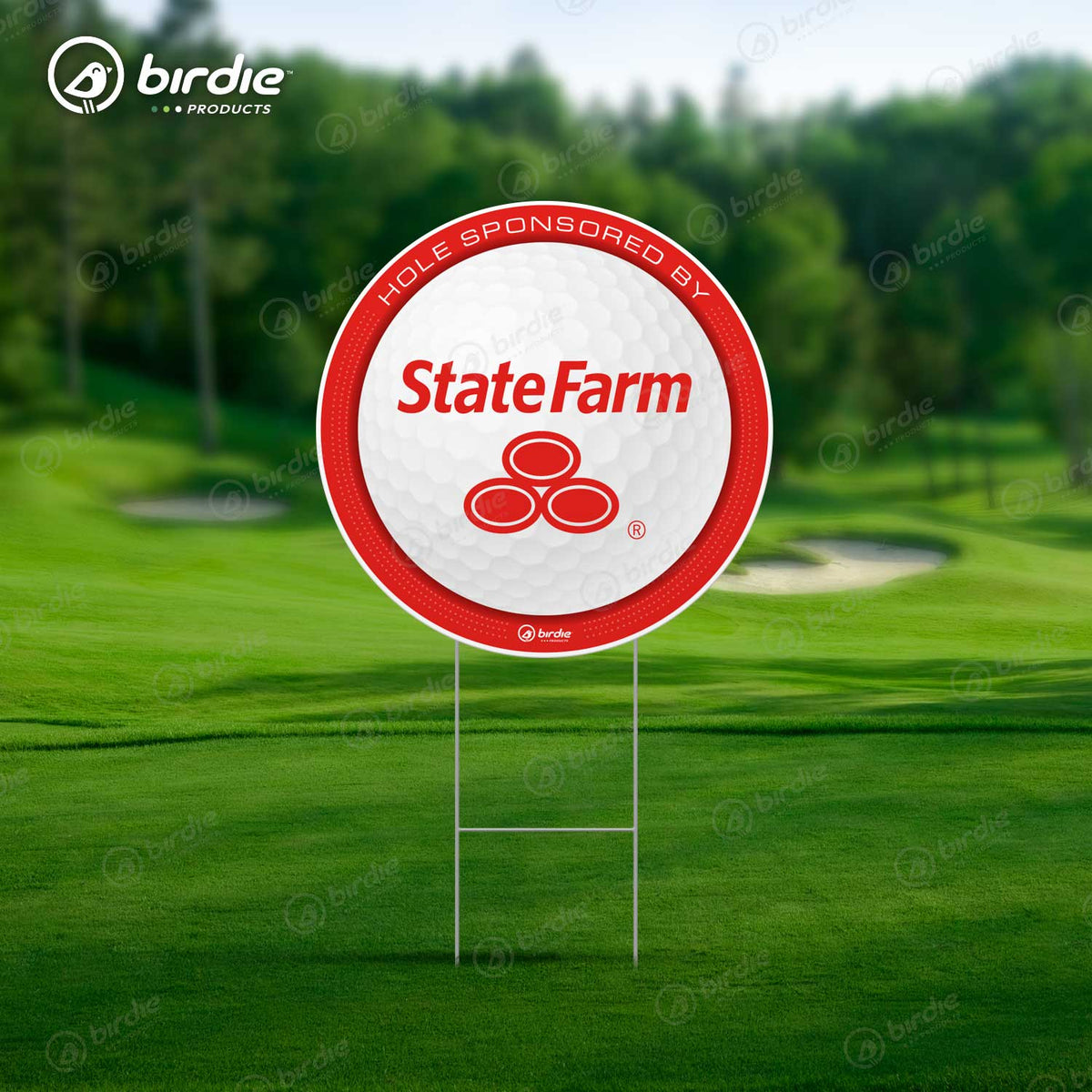 Golf Ball Tee Sign (Coroplast) | Golf Tournament Signage – Birdie Products