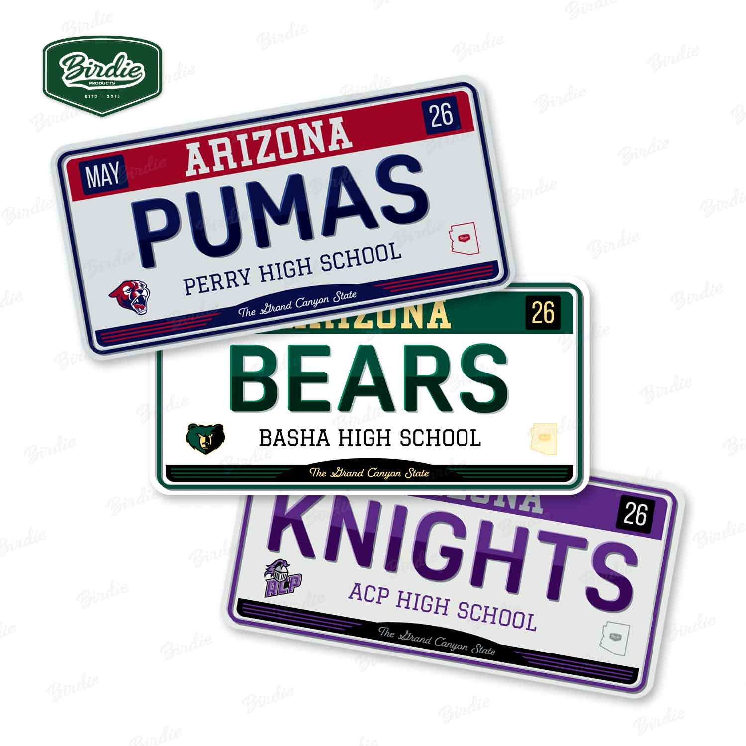 Decorative Mascot State Plates | License Plate Teams – Birdie Products